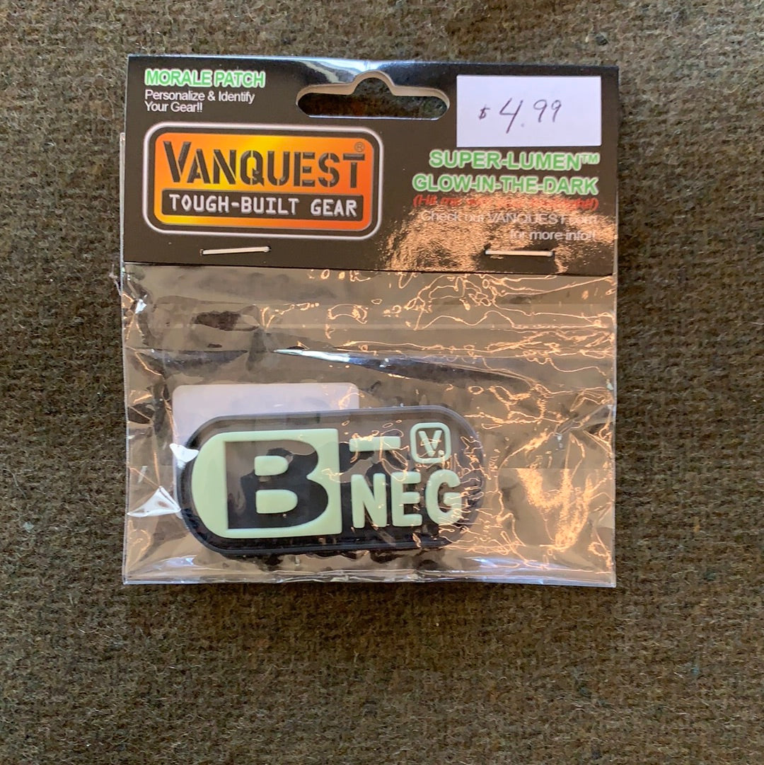 Vanquest B- NEG blood type ID patch – UglyTent